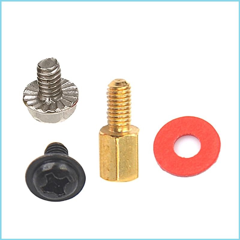 RUN Motherboard Riser Screws Computer Red Washers 6 5mm 6-32-M3 Brass ...