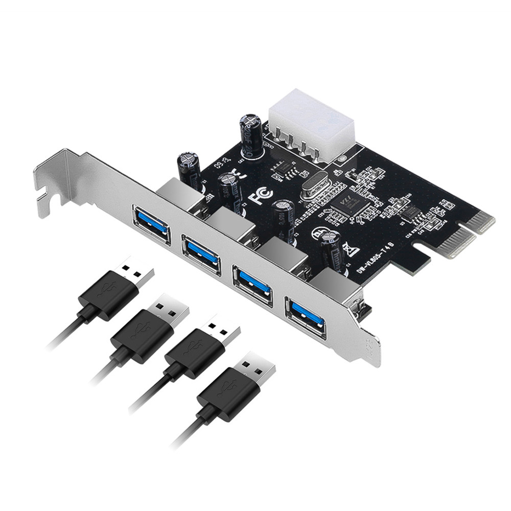 4 Port USB 3.0 PCI-E Expansion Card PCI Express PCIe USB 3.0 HUB Adapter 4-Port USB 3.0 ...