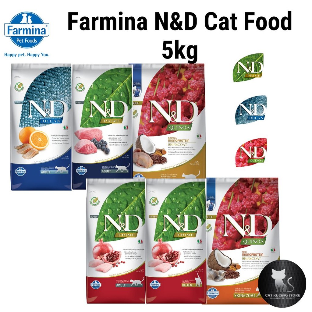 Farmina N&D Cat Dry Food 5kg Feline Recipe For Adult & Kitten -Prime ...