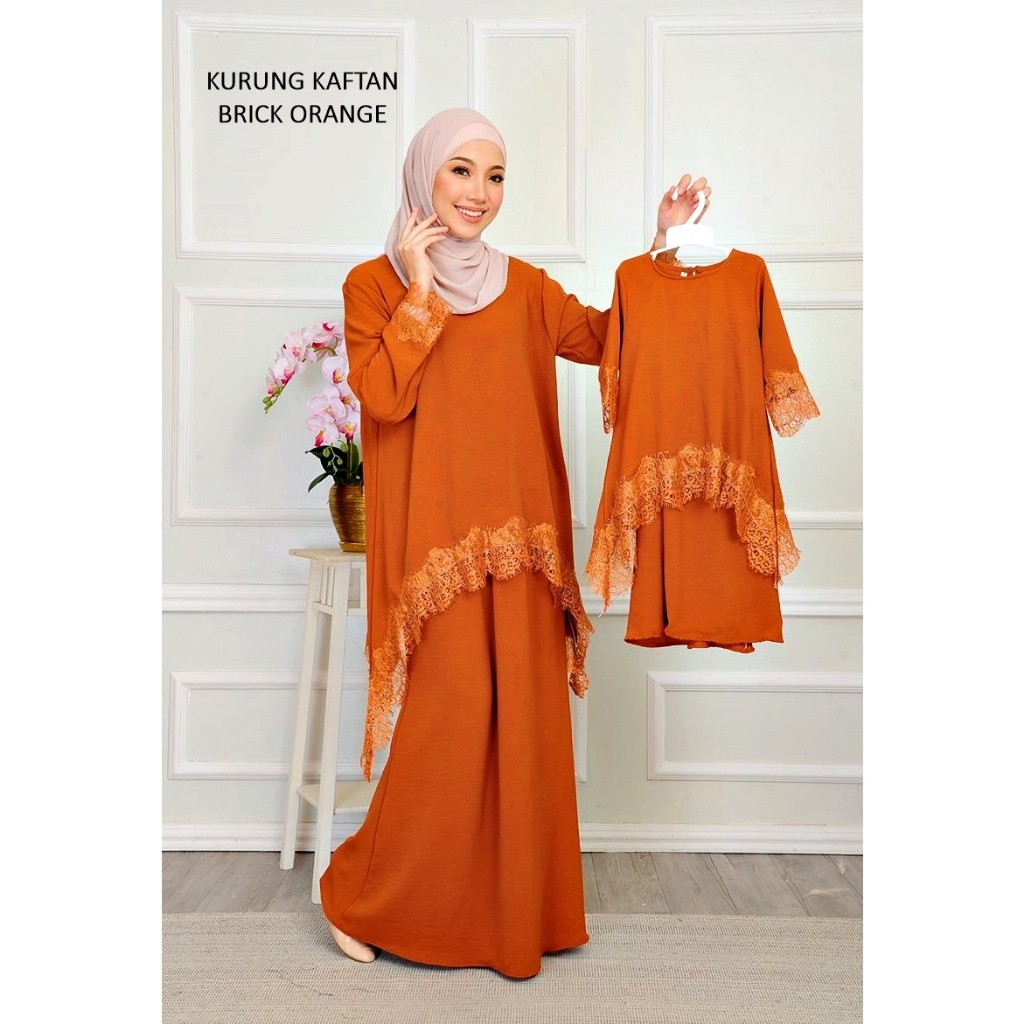 BAJU RAYA 2024 KURUNG MODERN BRICK ORANGE DAN LAIN2 WARNA | Shopee Malaysia