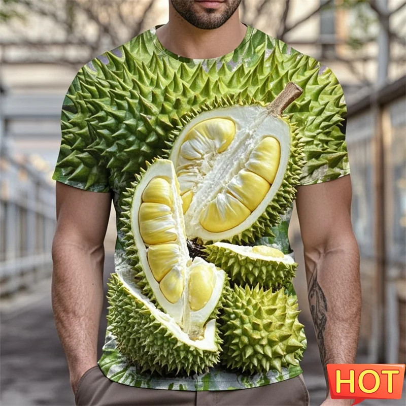 Summer 3D Printing Thailand Durian Fruit T Shirt Tropical Durian Fruit ...