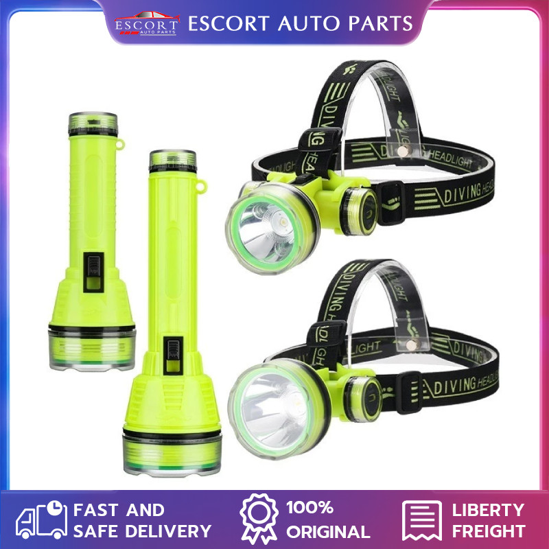 【Local Ship 】Diving Flashlight Led Waterproof Strong Light Head Light ...