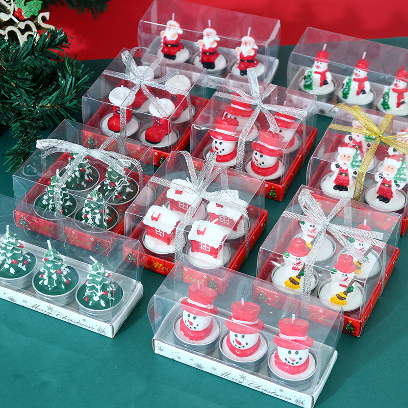 Christmas Candle Set Old Man Tree Snowman Christmas Eve Carnival ...