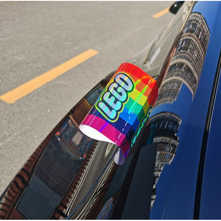 Rainbow Lego Washed Label Bumper Stickers Electroplating Laser Colorful ...