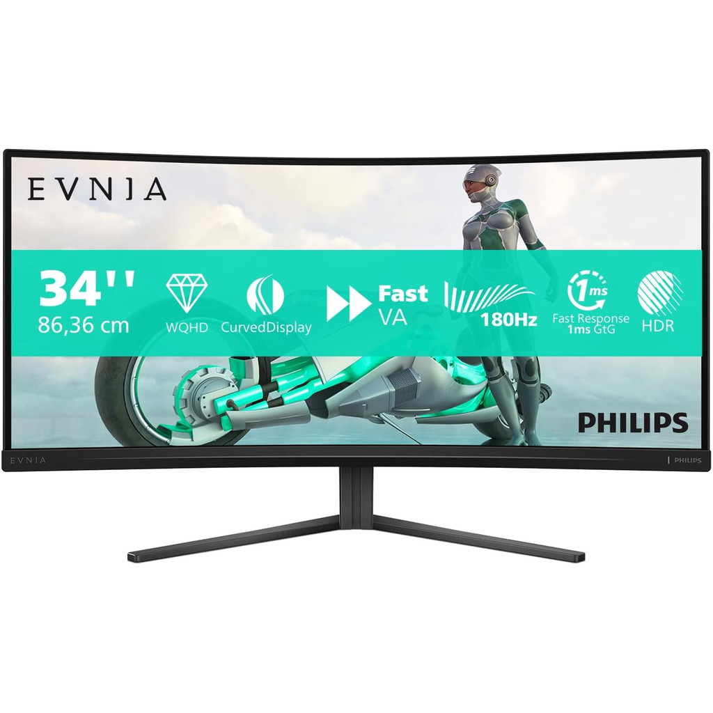 Philips 34" 34M2C3500L Evnia 3000 Fast VA WQHD 180Hz 0.5ms Ultrawide ...