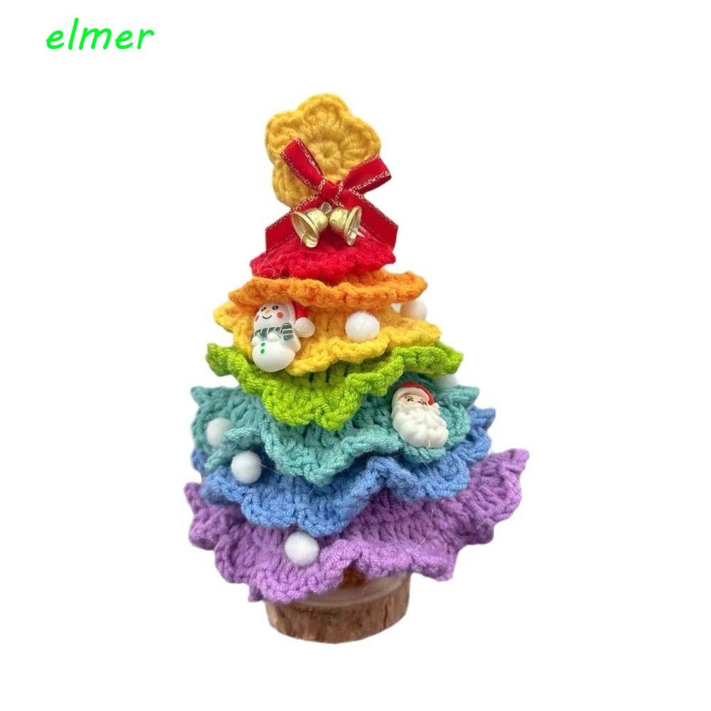ELMER Christmas Tree Potted, Mini Handmade Crochet Christmas Tree Decor ...