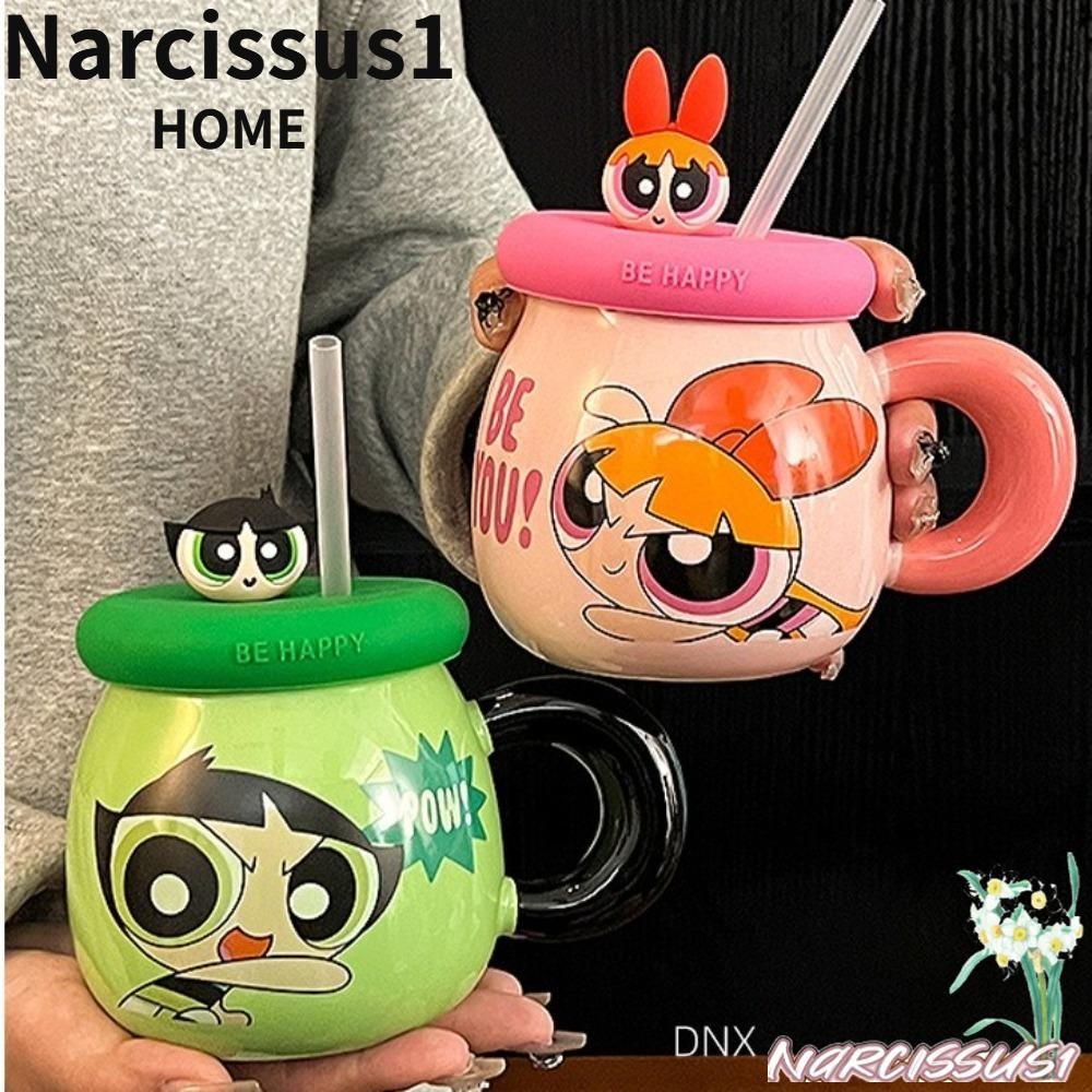 NARCISSUS Porcelain Cup, Powerpuff Girls Anime Couple Water Cup ...