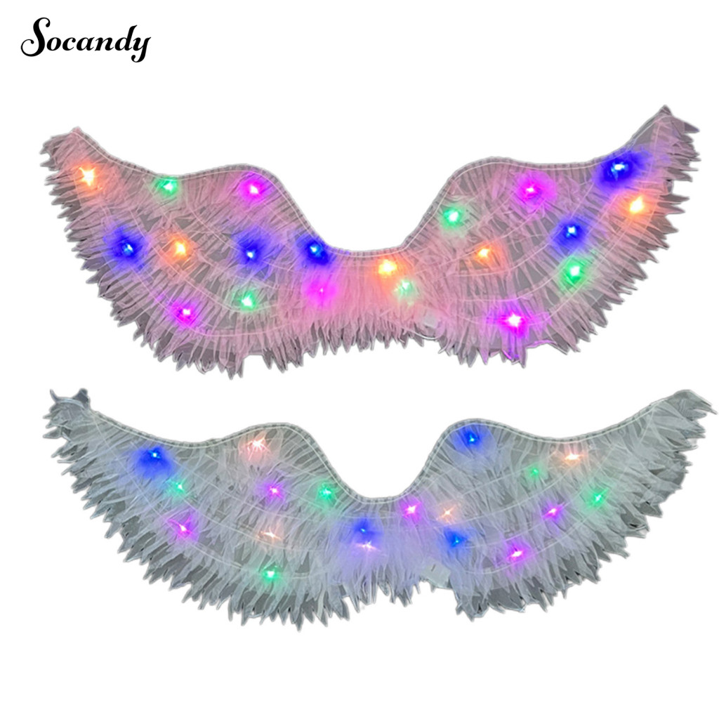 Socandy Elastic Strap Angel Wings Lightweight Angel Wing Colorful Led ...