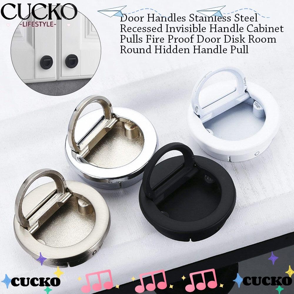 CUCKO Hidden Door Handles, Stainless Steel Round Hidden Door Knob ...