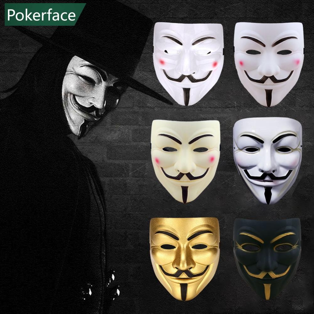 POKERFACE Halloween Masks V For Vendetta Mask Guy Fawkes Anonymous ...