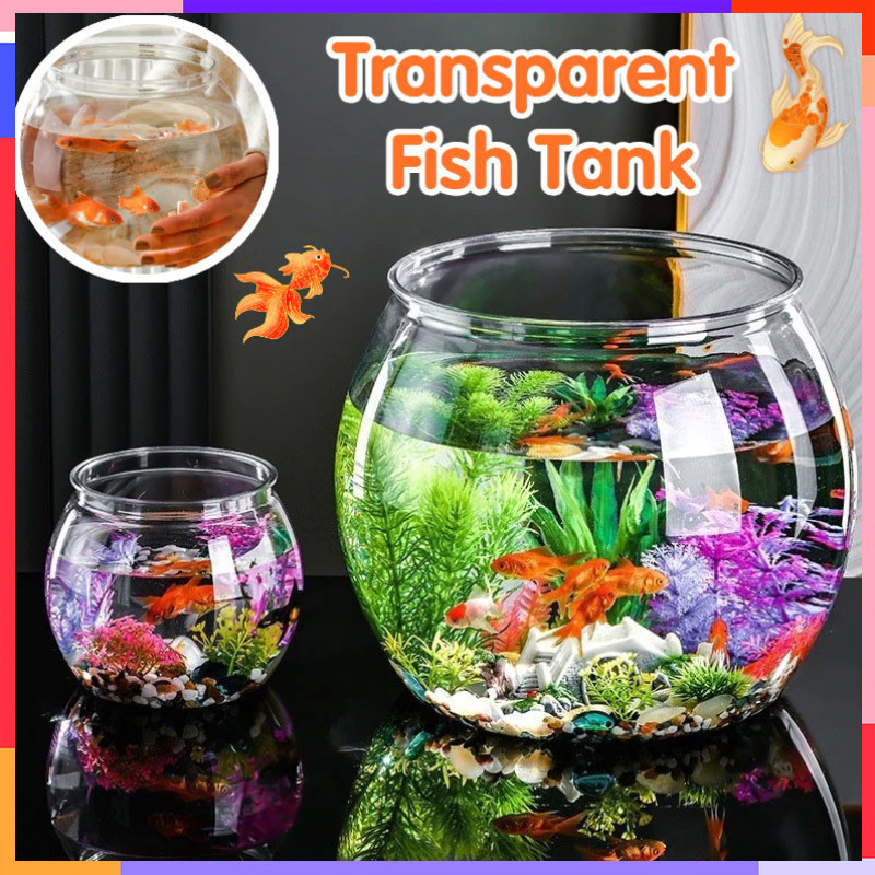 Fish Tank Plastic Aquarium Bowl Durable Betta Fish Tank Transparent ...