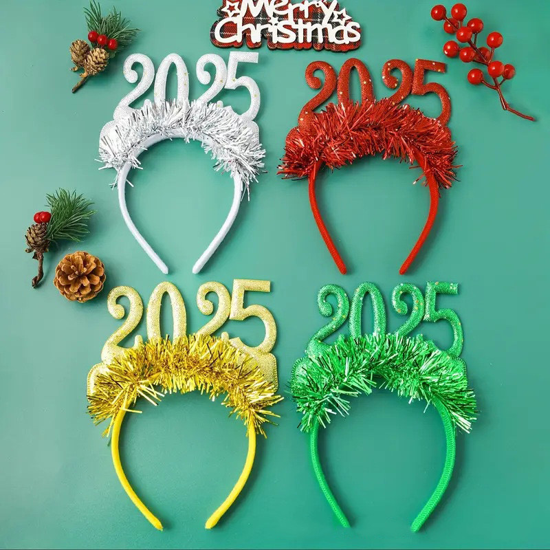 Happy New Year Headbands Tiara for Women Men Glitter Sparkles Headwear ...