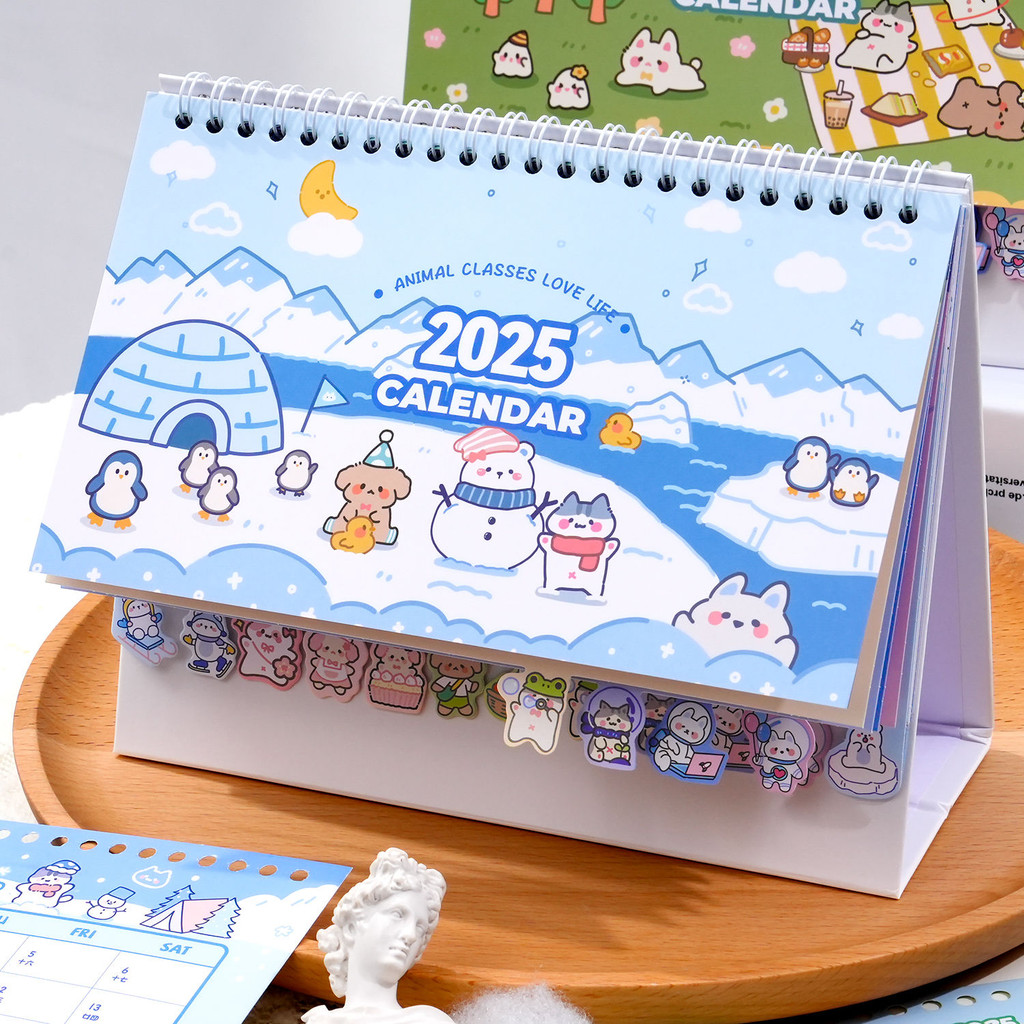Animal Small Class Desk Calendar 2025 Calendar Creative ins Desktop ...