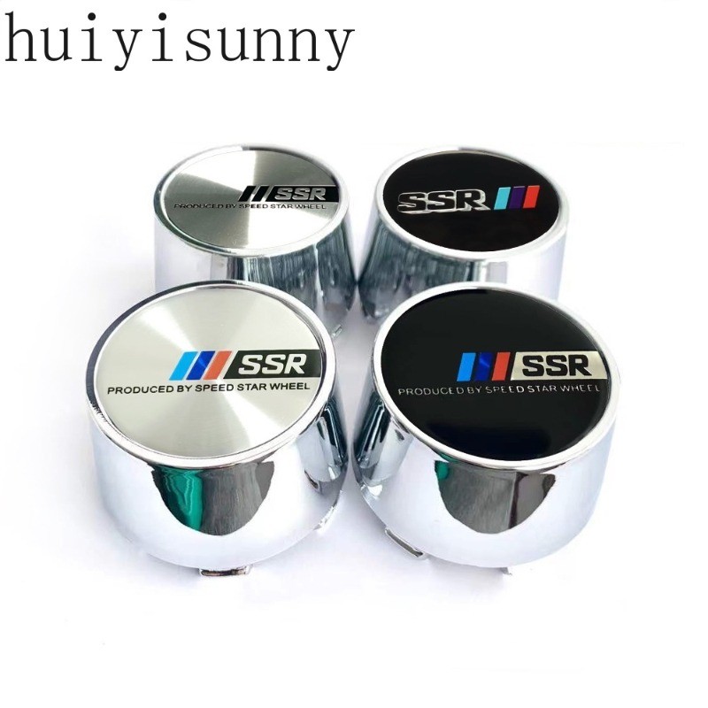HYS HOSHER 4pc 64mm SSR Black blue red logo Sticker Car Modified Wheel ...