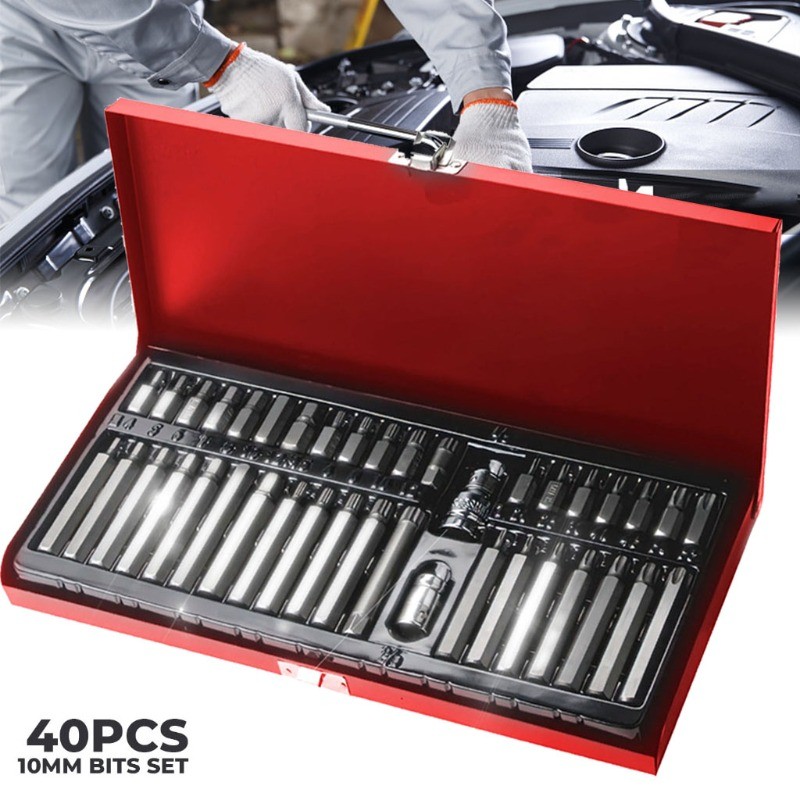 40PCS Hex Star Torx Spline Socket Bit Kit Tool Kit Drive Impact Socket ...