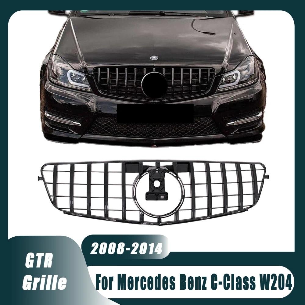 GTR Style Chrome Black Racing Grilles Upper Grille For Mercedes Benz C ...