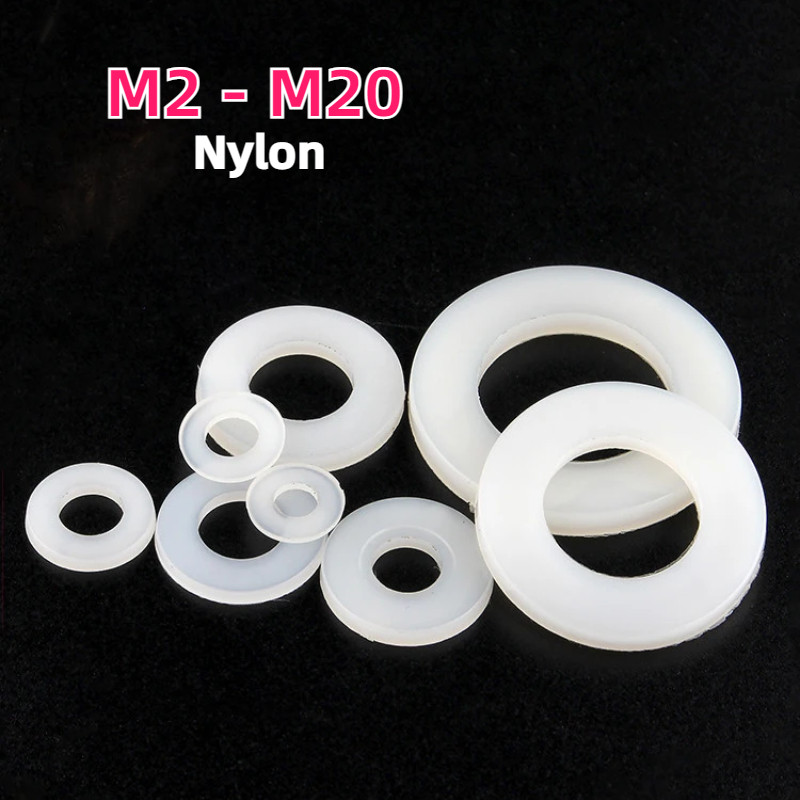 M2 M2.5 M3 M4 M5 M6 M8 M10 M12 M14 M16 M18 M20 White Nylon Flat Pad ...