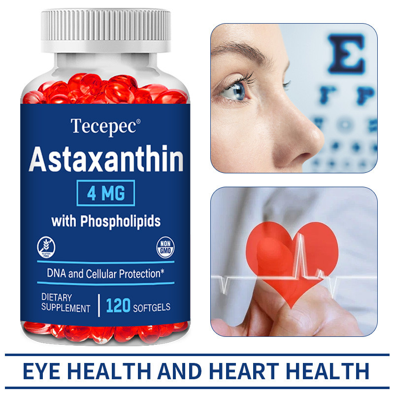 Astaxanthin 4 mg with Phospholipids - Supports Heart and Eye Health ...