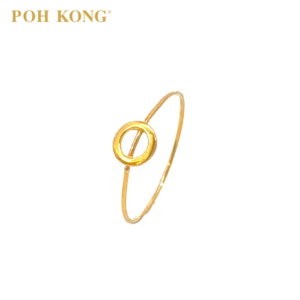 POH KONG 916/22K Yellow Gold Circle Minimalist Mini Ring | Shopee Malaysia
