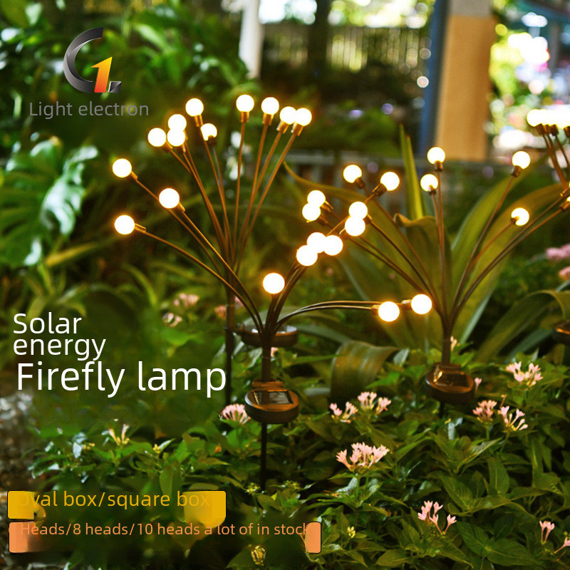 Tenaga solar angin, lampu kunang-kunang, suasana halaman rumah ...