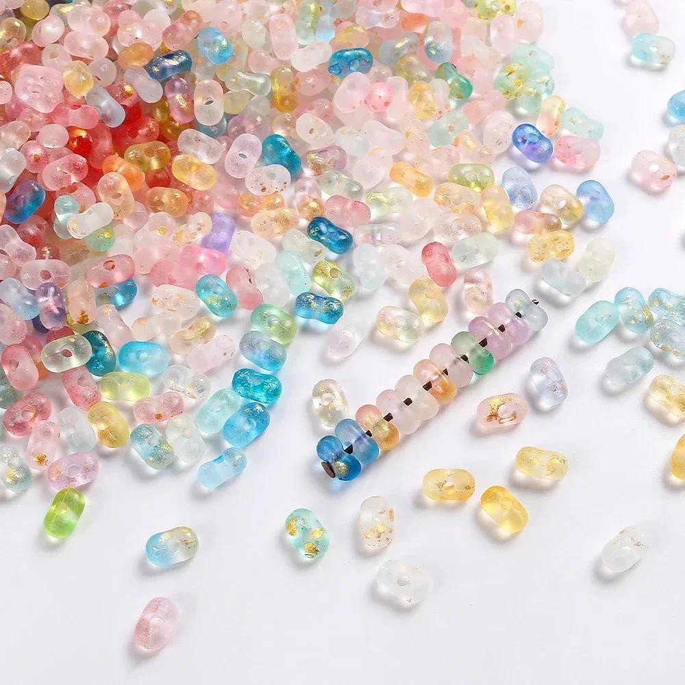 200pcs Colorful Acrylic Peanut Beads 6mm Oval Shape Spacer Beads For ...