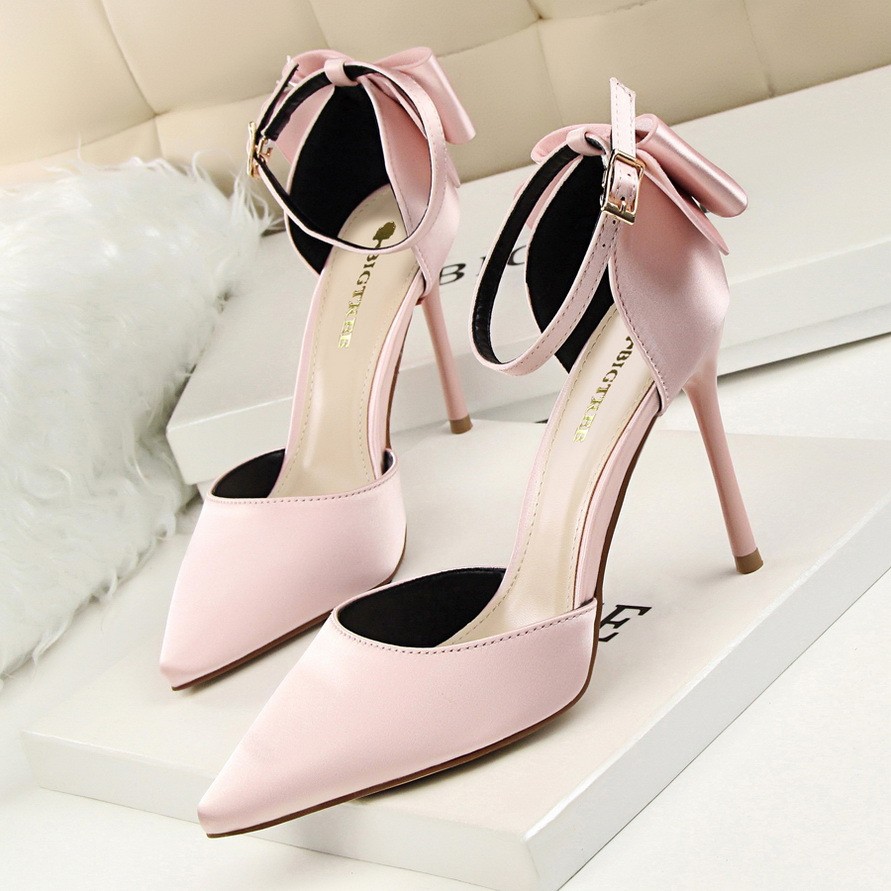 Big Tree Women's High Heels Pointed Toe Bow Stilettos Large Size 34-43 ...