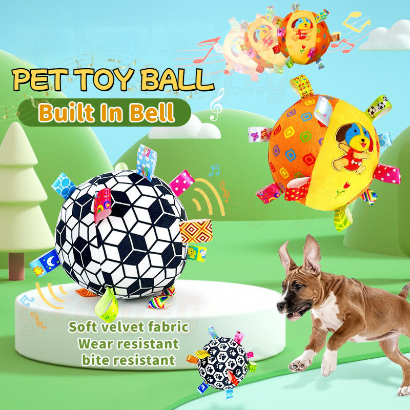 Dog Toys Balls Plush For Puppy Soft Pet Squeaky Ball Stuffed Fluffy ...