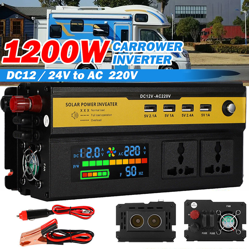 !new! Car Power Inverter Solar Inverter DC 12V/24V TO AC220V Converter ...