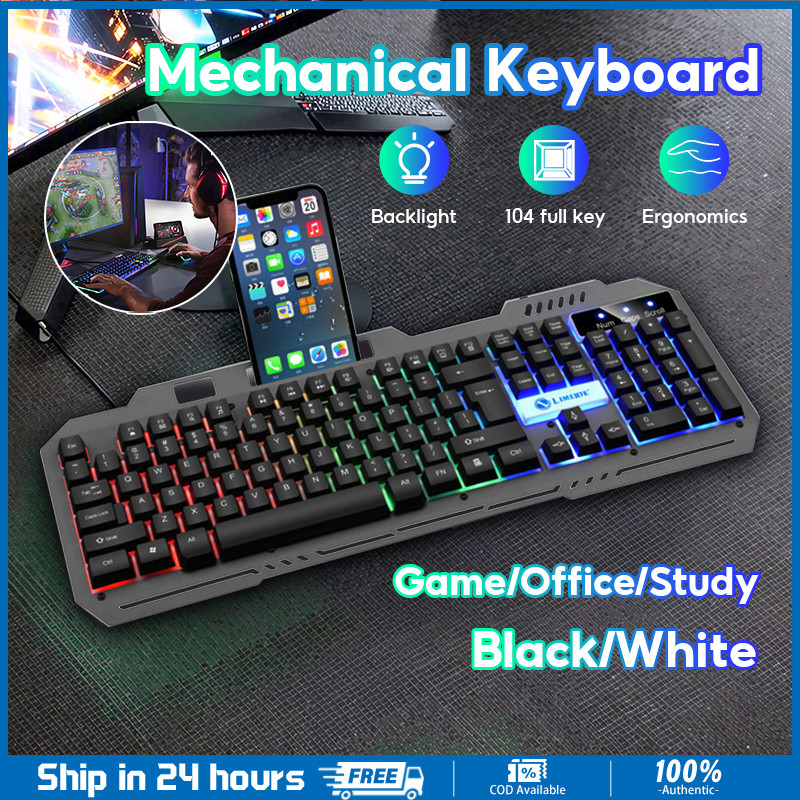 Gaming Keyboard+Mouse Set Mechanical Keyboards Wired Rainbow LED ...