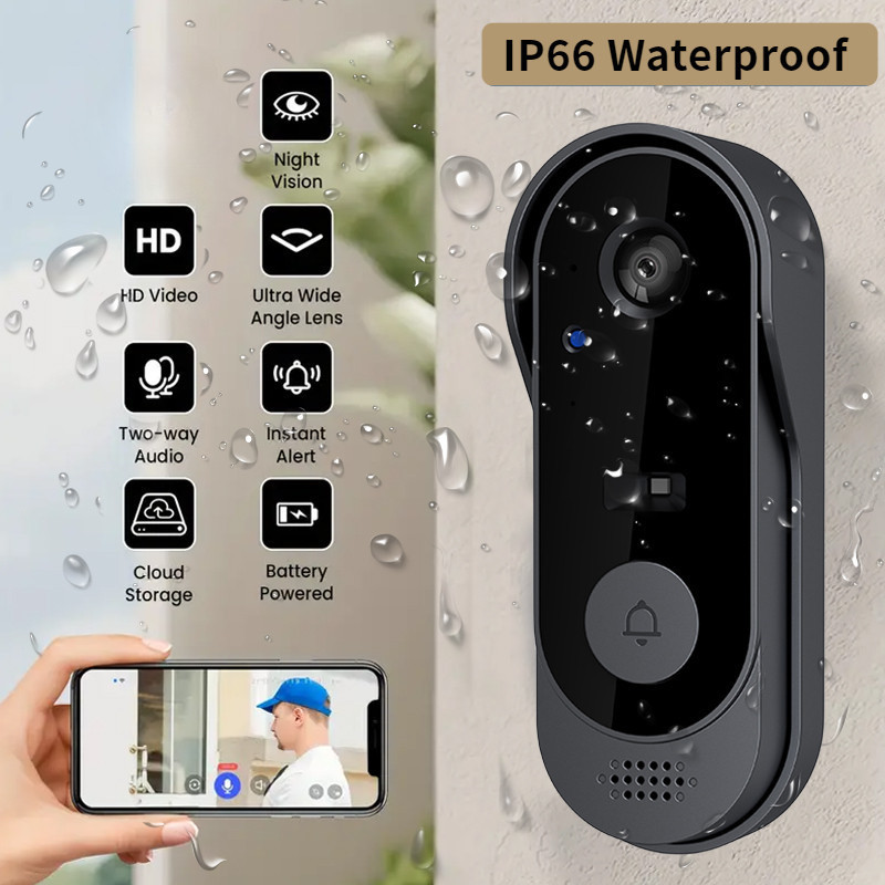 Tuya Smart Home Waterproof Door Bell Night Vision Monitors HD Video ...