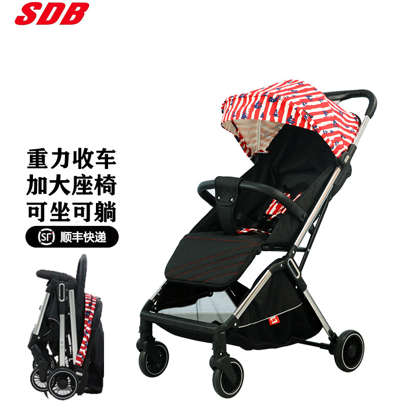 SDB Automatik Lipat Aluminium Aloi Stroller Ringan Lipat Boleh Tukar ...