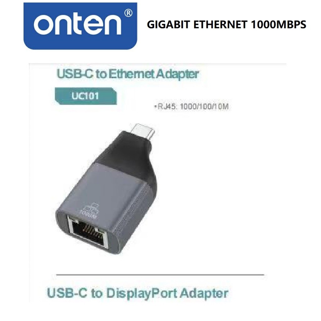 ONTEN TYPE-C TO RJ45 GIGABIT ETHERNET 1000MBPS ADAPTER | Shopee Malaysia