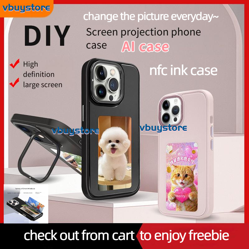 DIY CASE NFC Phone Case 4 Color Display E-ink Screen Smart Covers For ...