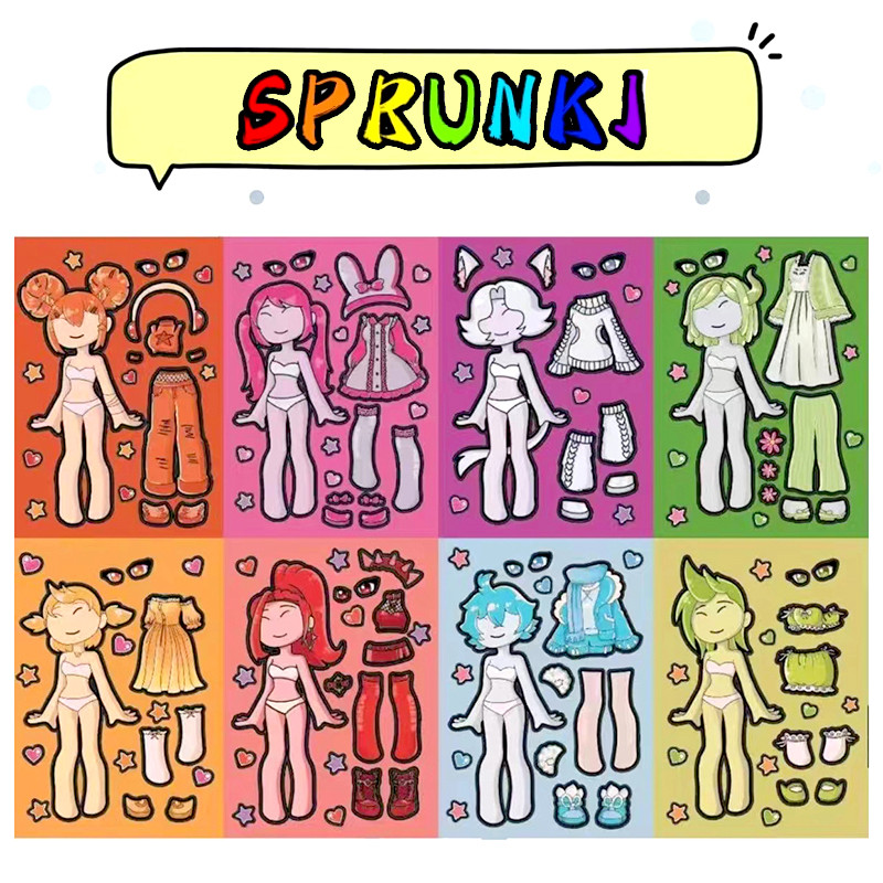 New Sprunki-Girl Transformation Dress Up Game Stickers/Children's Fun ...