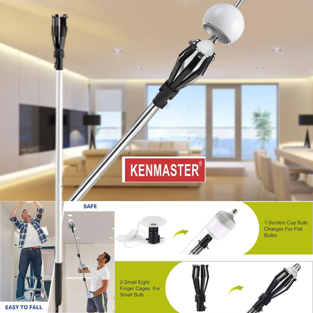 Kenmaster KM-021 2.4 Meter 8 Finger Light Bulb Replacement Stick ...