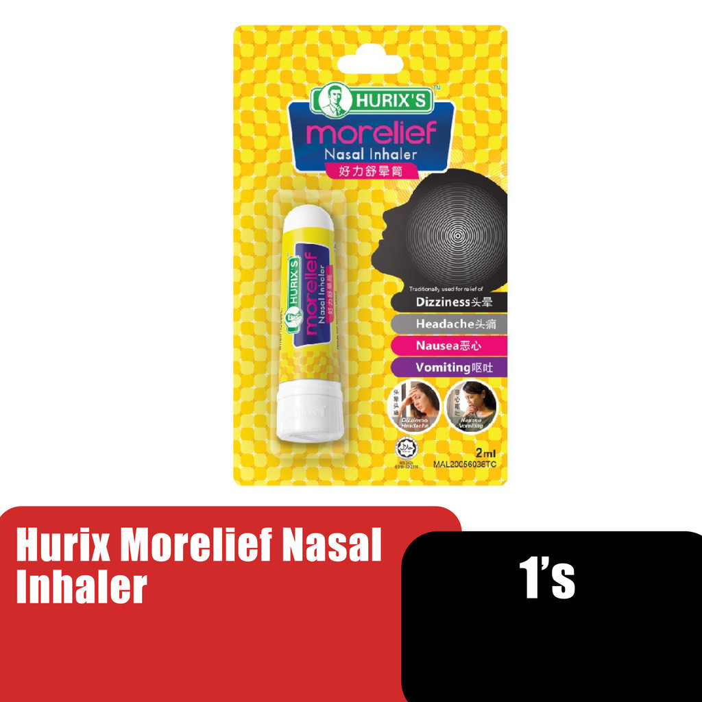 Hurix's Morelief Nasal Inhaler 2ml - Relief for Headache/ Pening Kepala ...