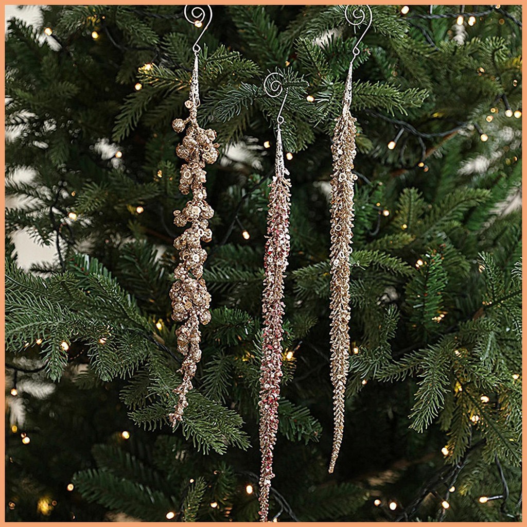 Christmas Tree Glitter Ornaments Glittery Sticks Branches for Christmas ...
