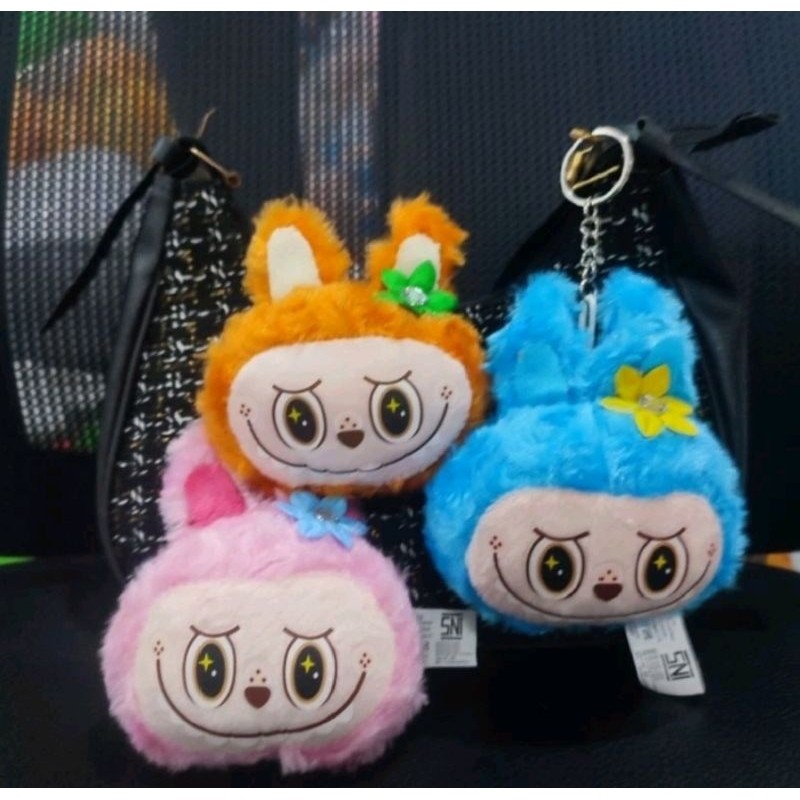 GANTUNGAN Labubu Head Keychain Doll Labubu macaroon Kawaii | Shopee ...