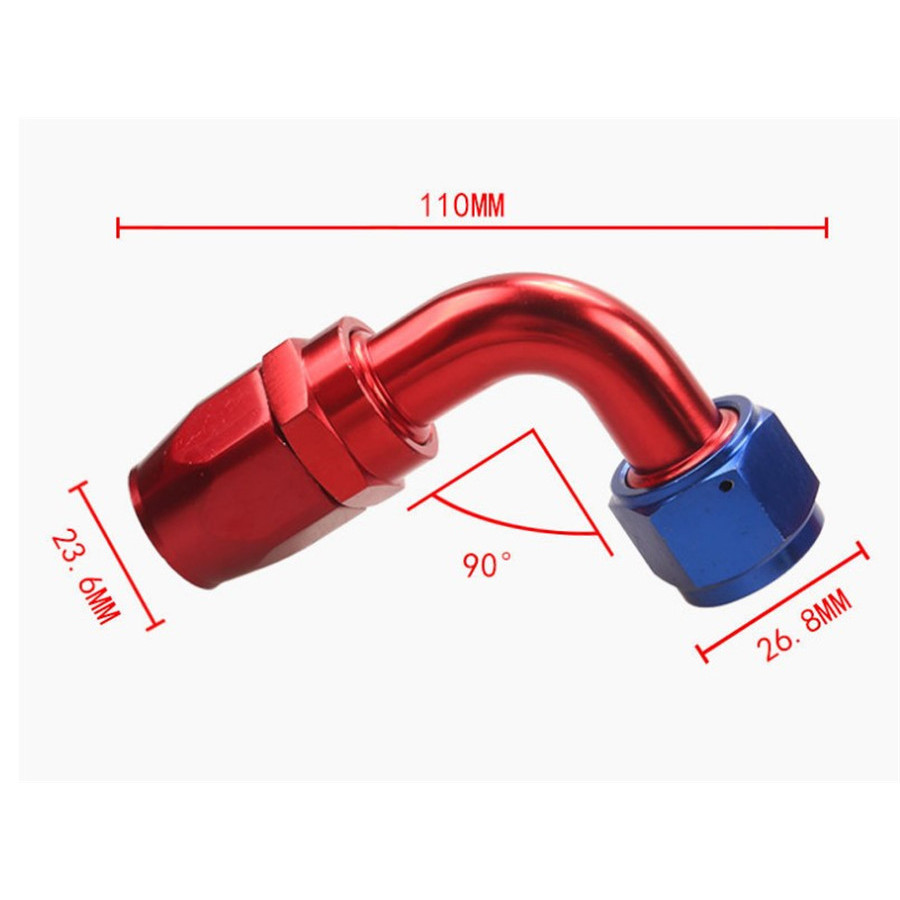 AN10 90 Degree Fast Flow Hose Oil Fuel Gas Hose Line Fitting Adapter ...