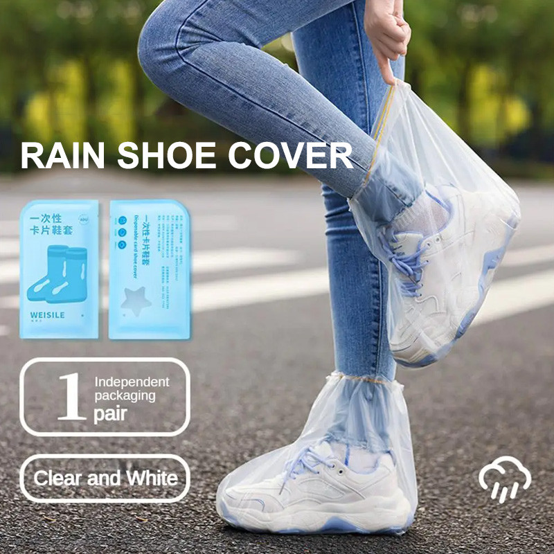 Disposable Shoes Cover Waterproof Shoe Protectors Rain Boot Overshoes ...