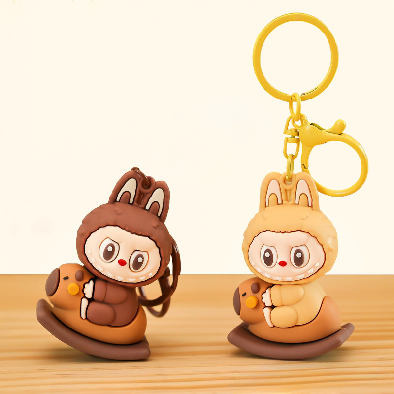 Labubu Rocking Horse Couple Cartoon Cute Pvc Key Pendant Student ...