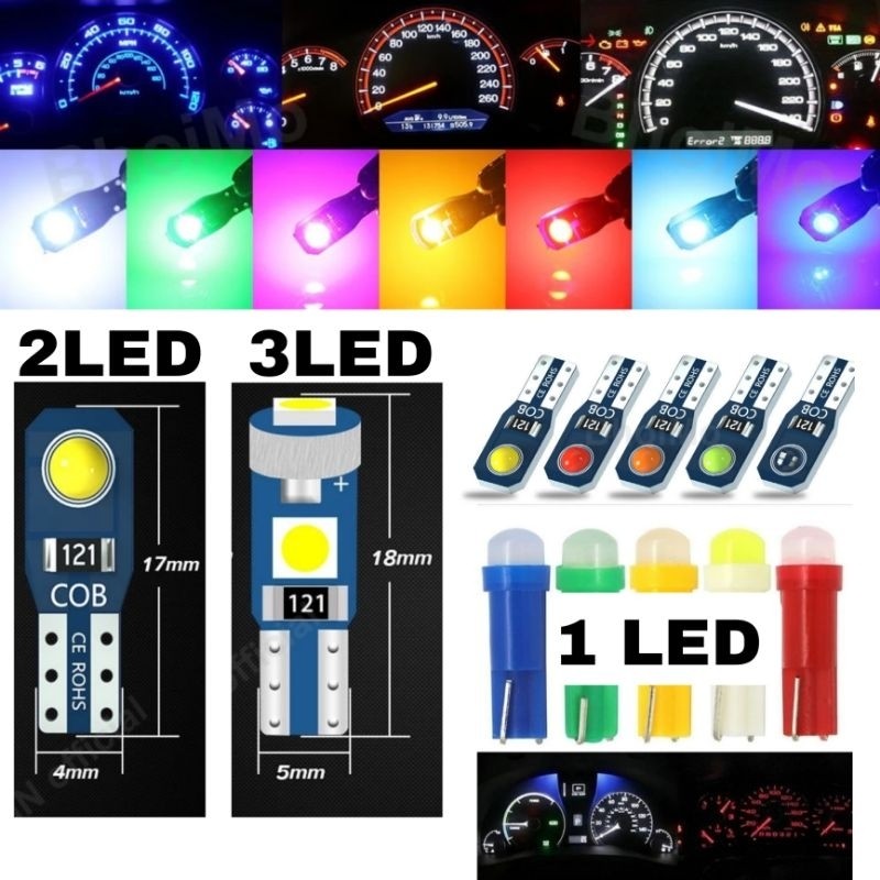 【1pc】 T5 SMD LED Meter Bulb Car Switch Indicator Interior mentol 12V 74 ...