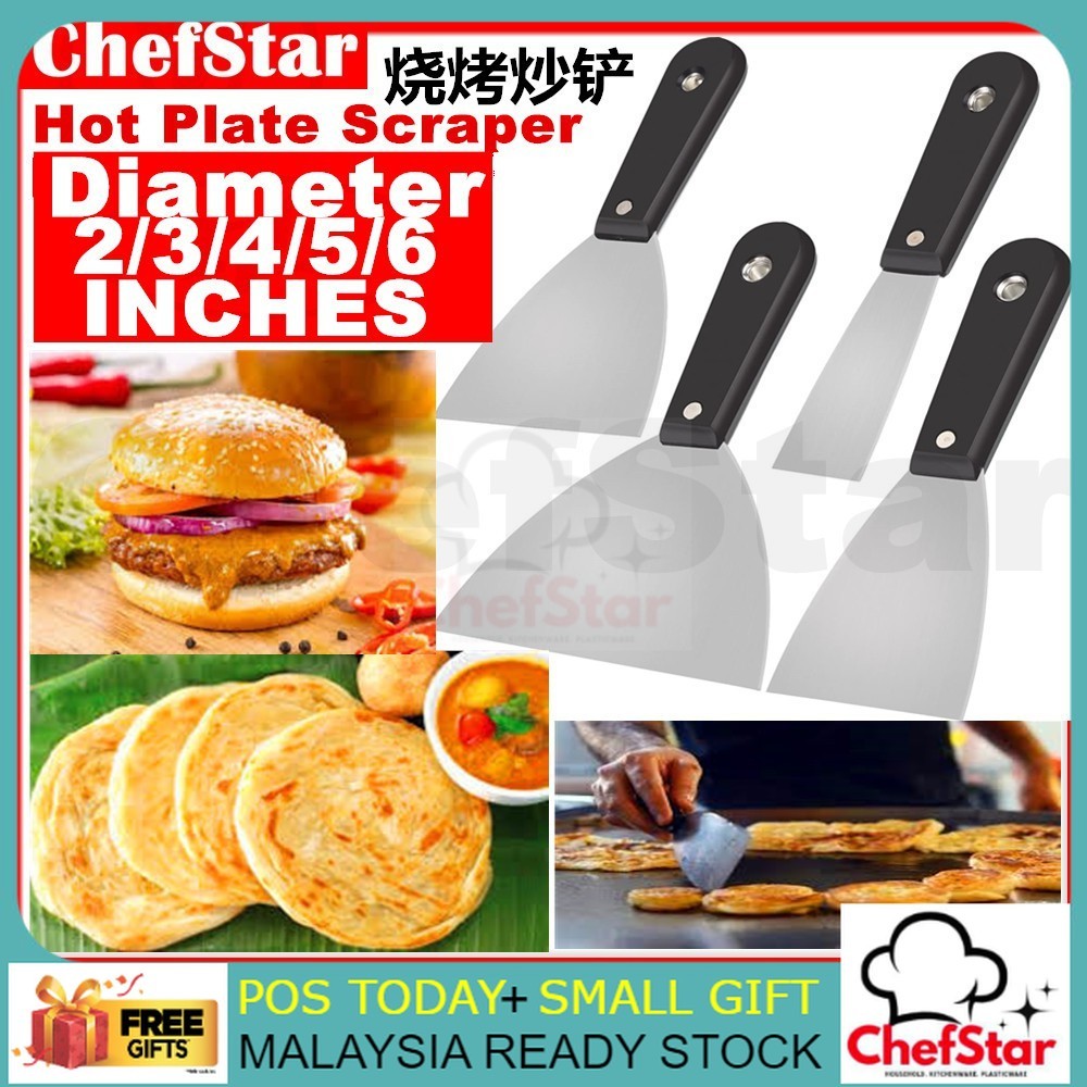 2/3/4/5/6INCH Scraper Burger ChefStar Griddle Scraper Burger Flipper ...