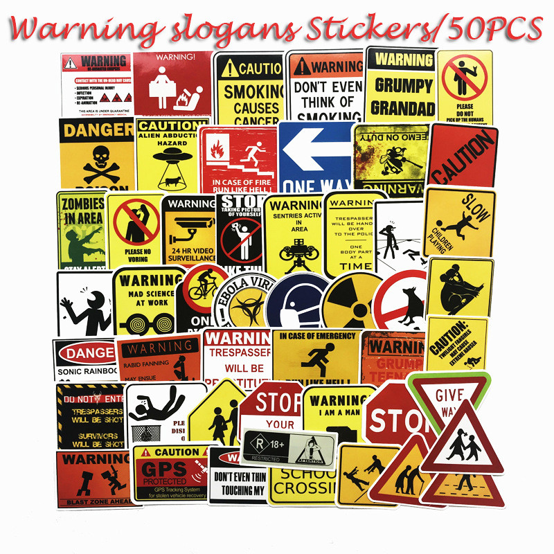 50pcs Stop Stickers Water Bottles Laptop Phone Motorcycle Computer ...