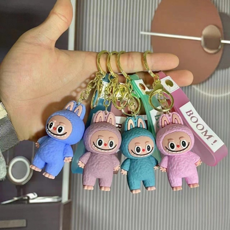 Creative anti loss labu PVC cartoon pendant keychain in multiple colors ...