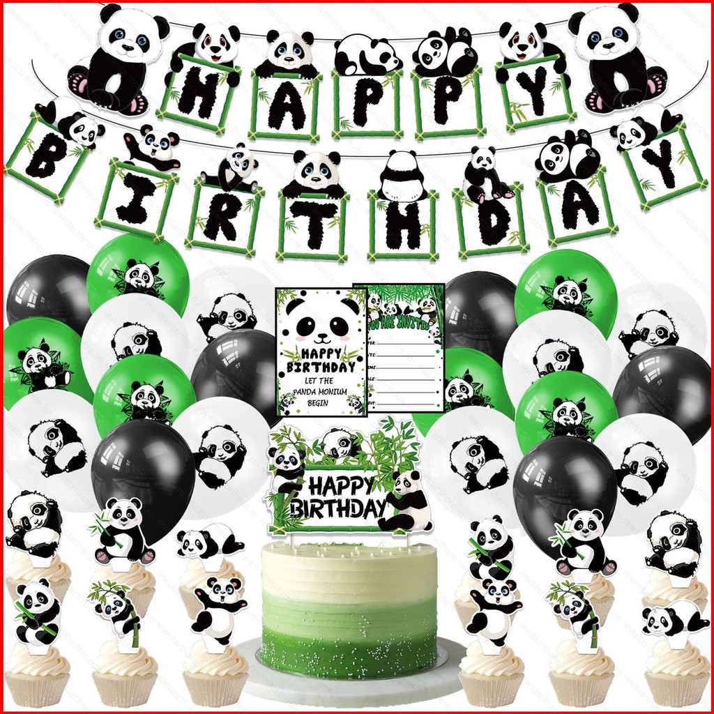 Jason Cute Panda Theme Kids Birthday Party Decor Cupcake Topper ...