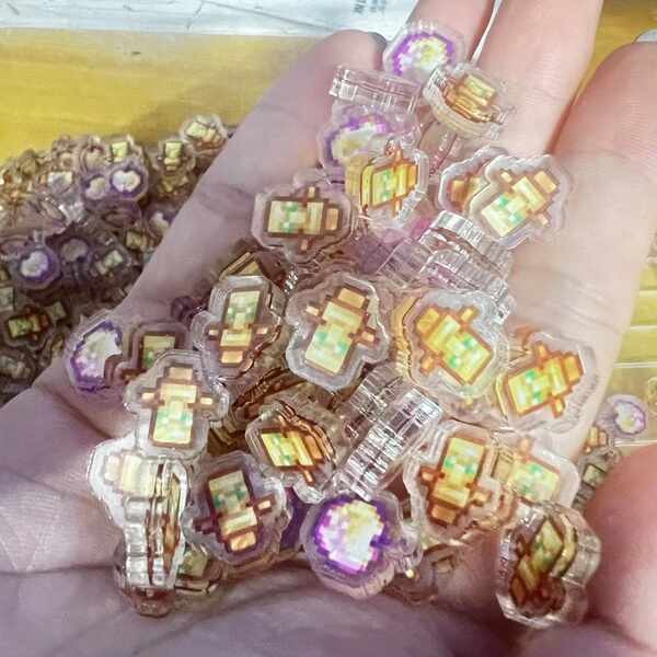 matching keychain labubu keychain labubu Peranti Minecraft Loket Totem ...