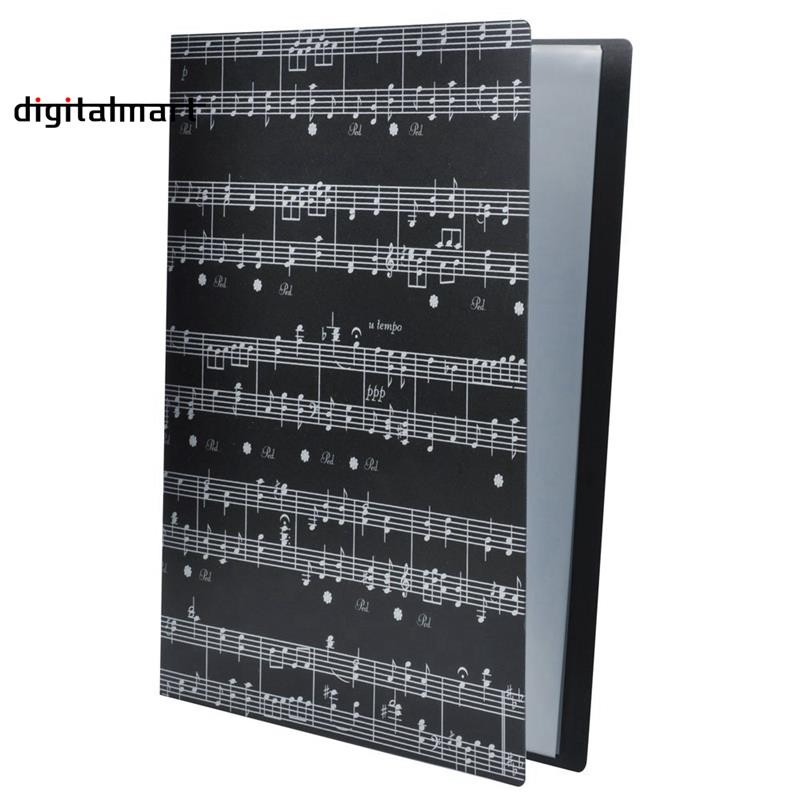 1 PCS PP Black Music Sheet File Paper Storage Folder Documents Holder ...