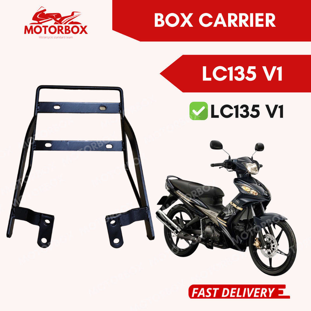 LC135 V1 FIRST MODEL REAR BOX MONORACK BOX CARRIER BRACKET KAKI TABAK HEAVY DUTY KOTAK BESI ...