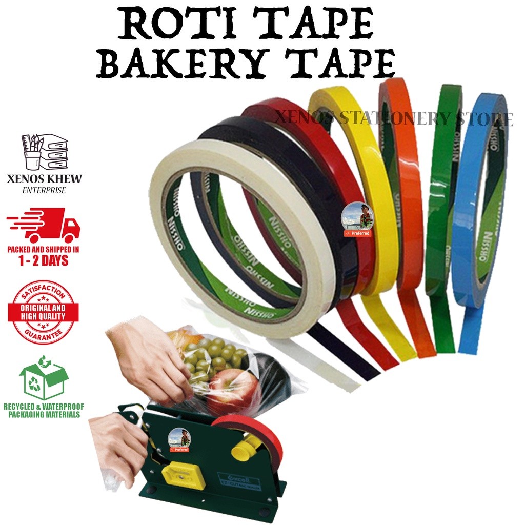 BAG SEALER TAPE / HARD PVC BAKERY TAPE NISSHO BRAND 9MM X 40 (READY ...